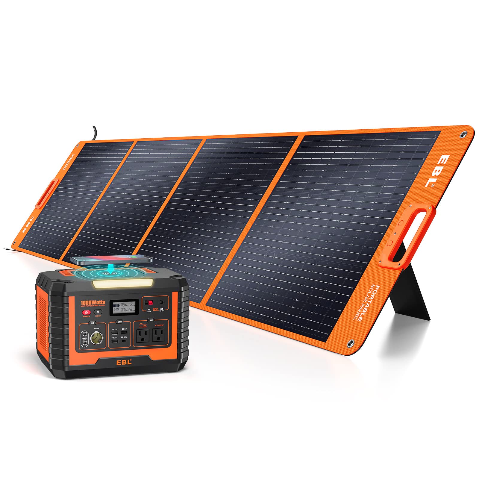 EBL 1000W Solar Generator with Solar Panel