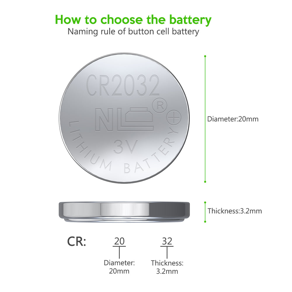 CR2032 Battery 3V Lithium Button Cell for Wrist Watch | EBL