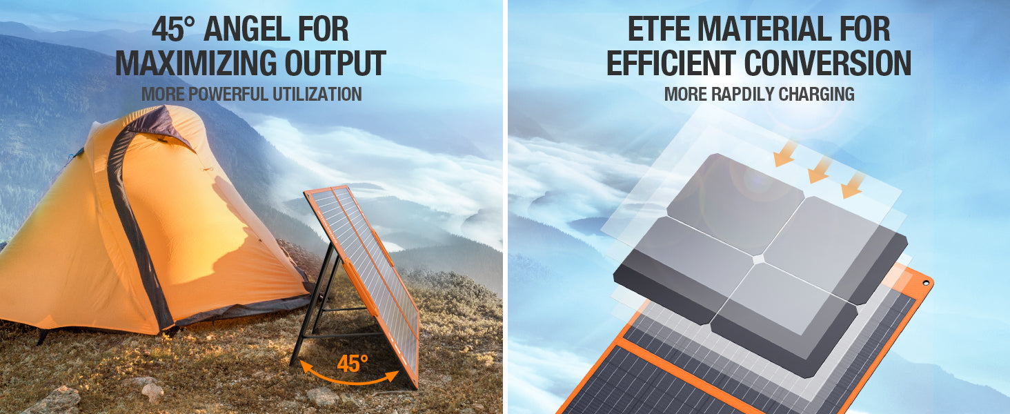 Shop Upgraded EBL Solar Apollo 100W Portable Solar Panel - EBLOfficial