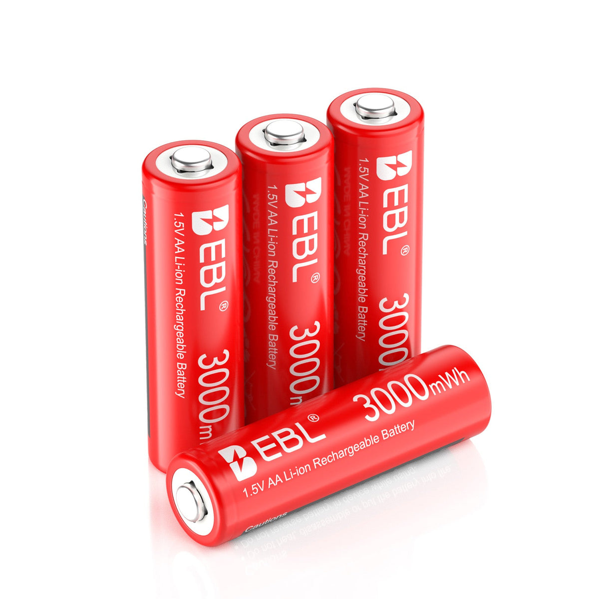 EBL 1.5 Volt Li-ion AA Lithium Ion Battery Pack - 3000mWh