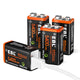 Shop USB Rechargeable 9V Lithium Batteries with Micro Charging Cable