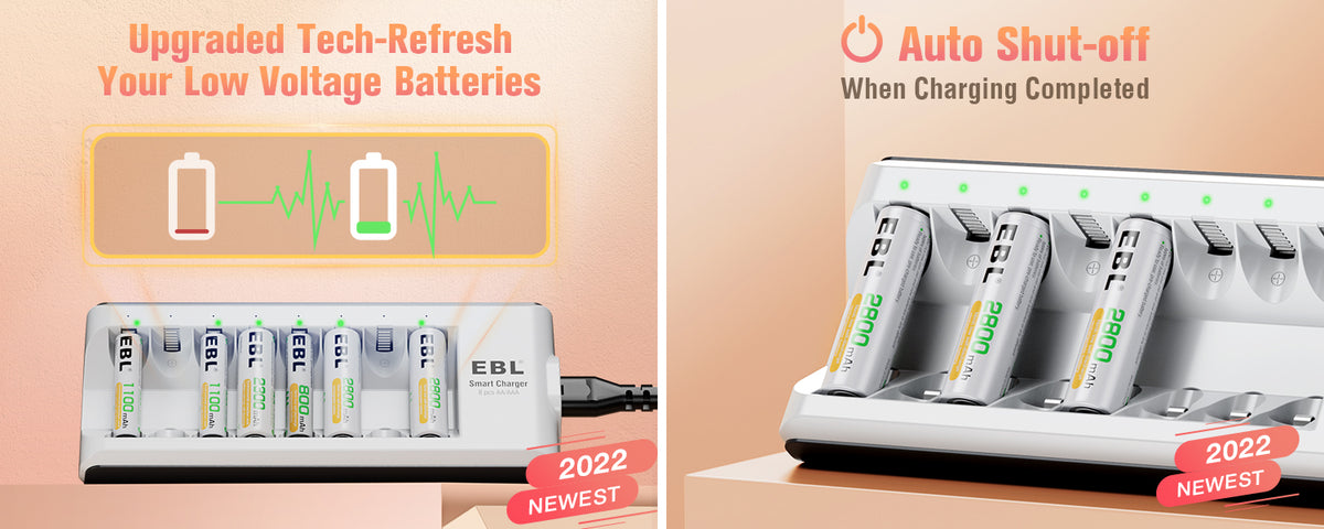 Buy rechargeable aa aaa batteries with charger – EBLOfficial
