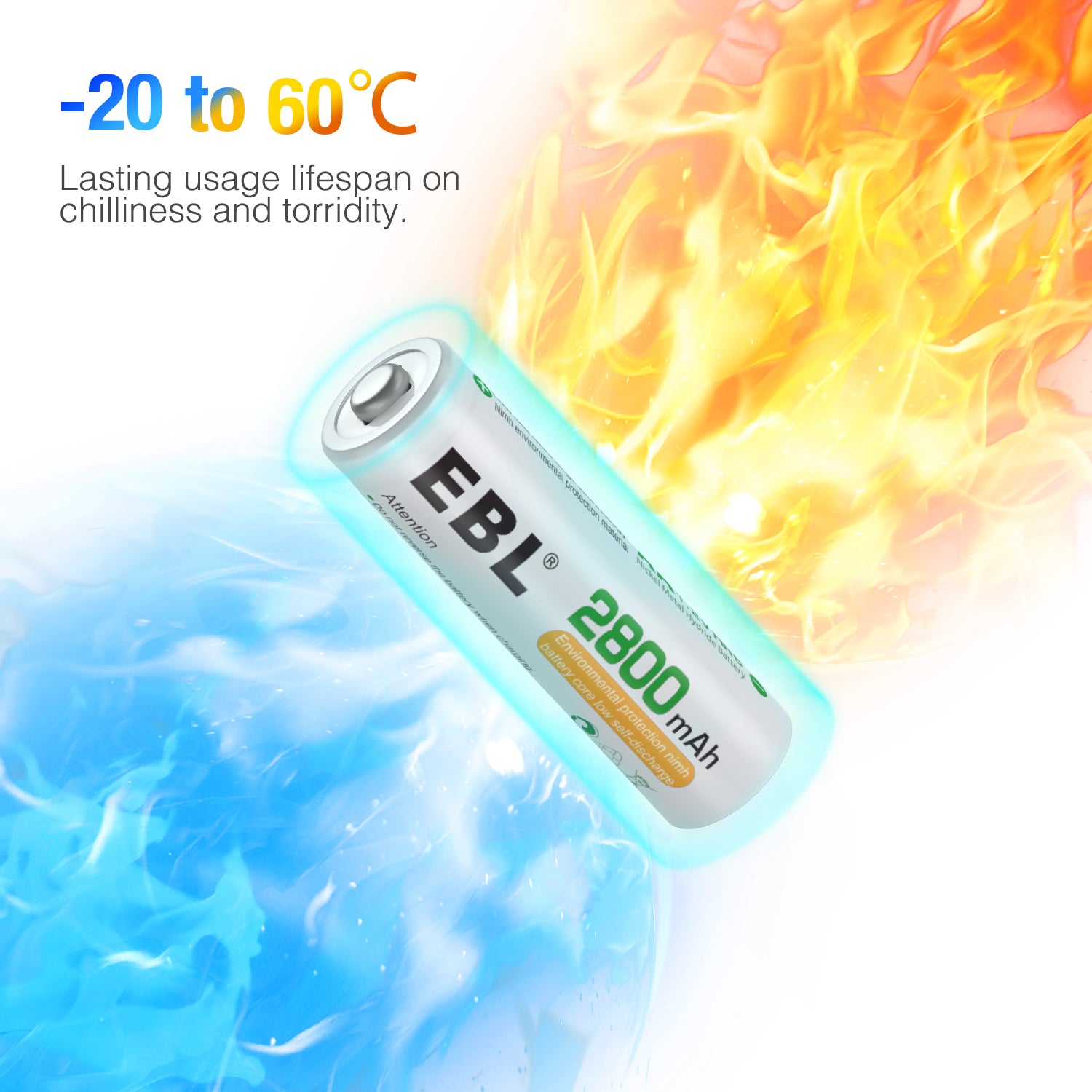 Shop EBL AA Rechargeable Batteries 2800mAh - EBLOfficial