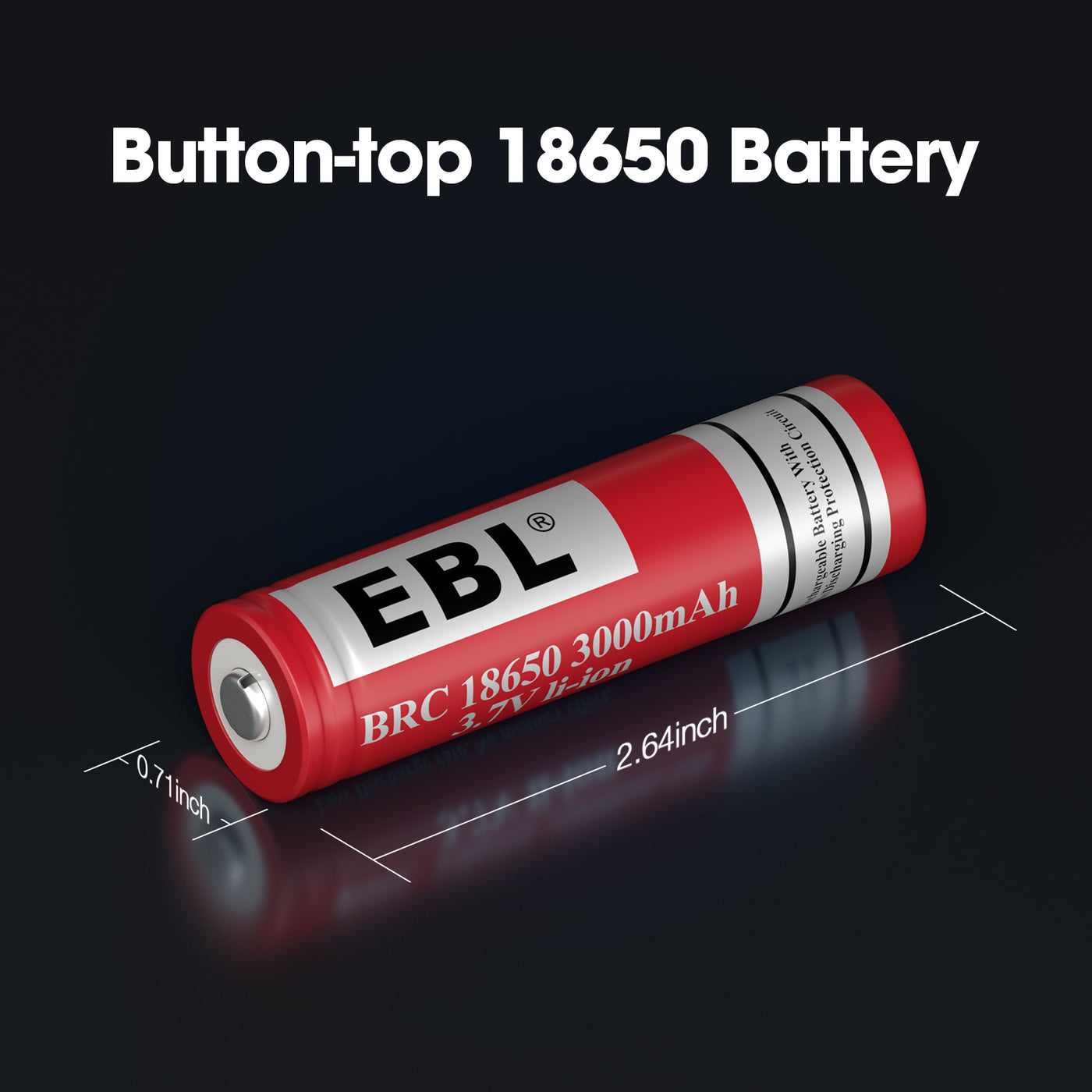 EBL BRC 18650 Battery - High Capacity 18650 Lithium Battery