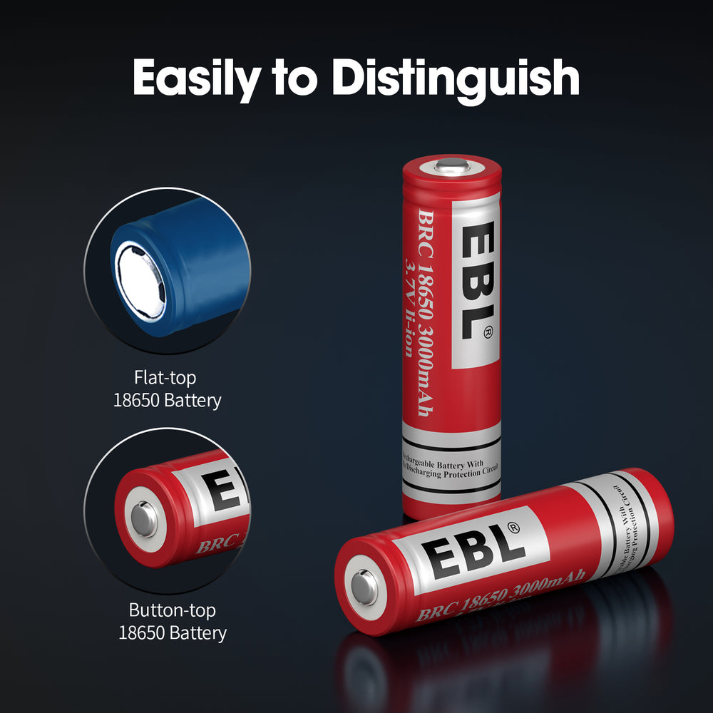 EBL BRC 18650 Battery - High Capacity 18650 Lithium Battery