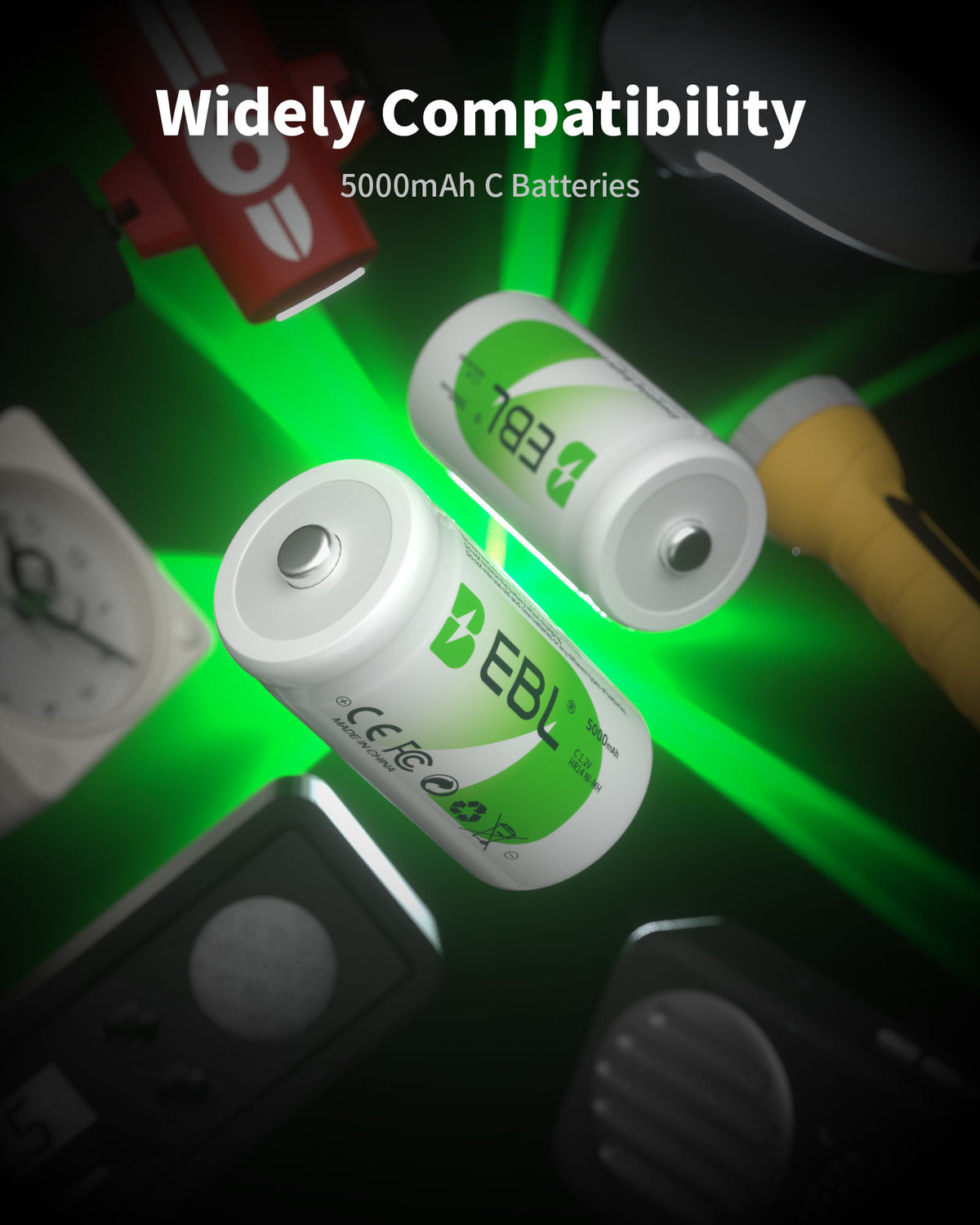 C NiMH Battery 5000mAh High-Capacity | EBL