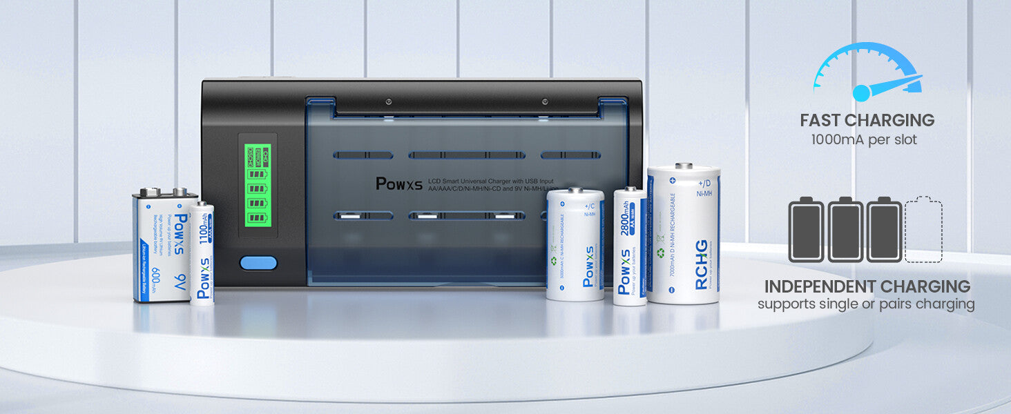 Shop Smart LCD Universal Battery Charger for C D AA AAA 9V Batteries ...
