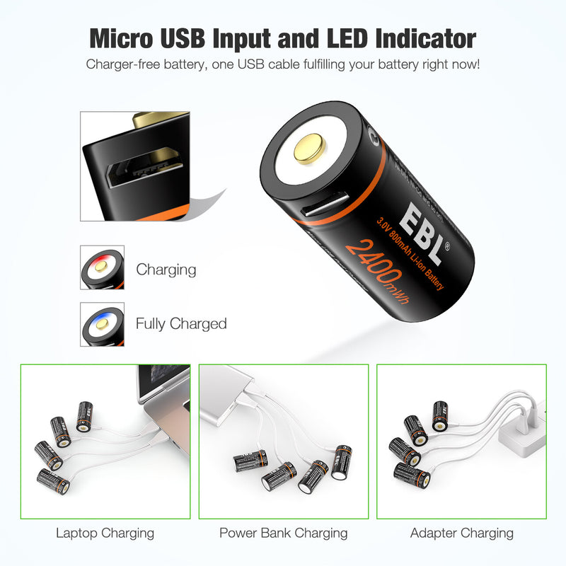 USB Batteries: Rechargeable Li-ion with USB Charging | EBLOfficial