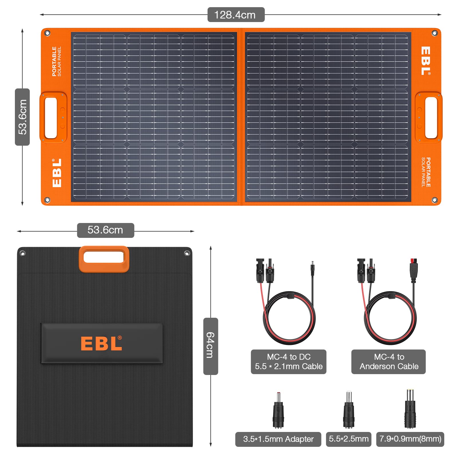Shop Upgraded EBL Solar Apollo 100W Portable Solar Panel - EBLOfficial