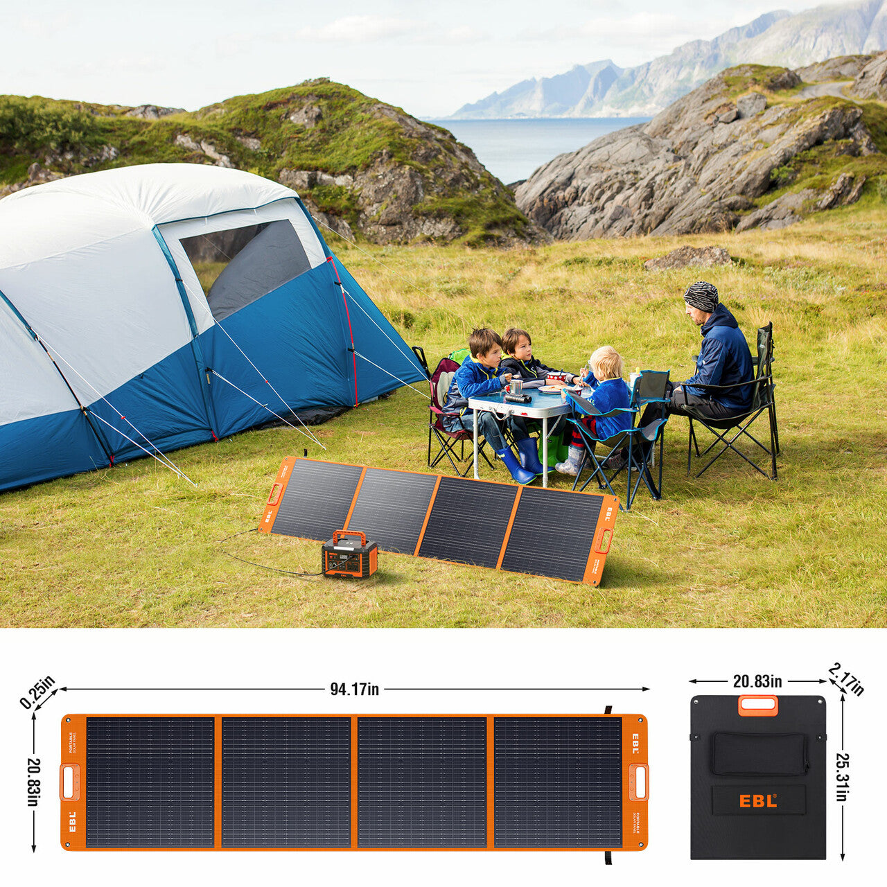 Shop EBL 200W Foldable and Portable Solar Panel – EBLOfficial