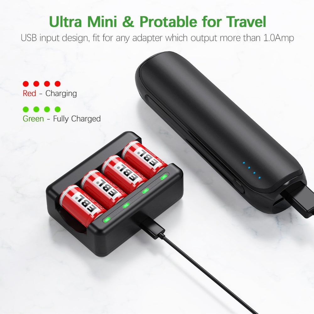 EBL CR2 Rechargeable Batteries with Battery Charger