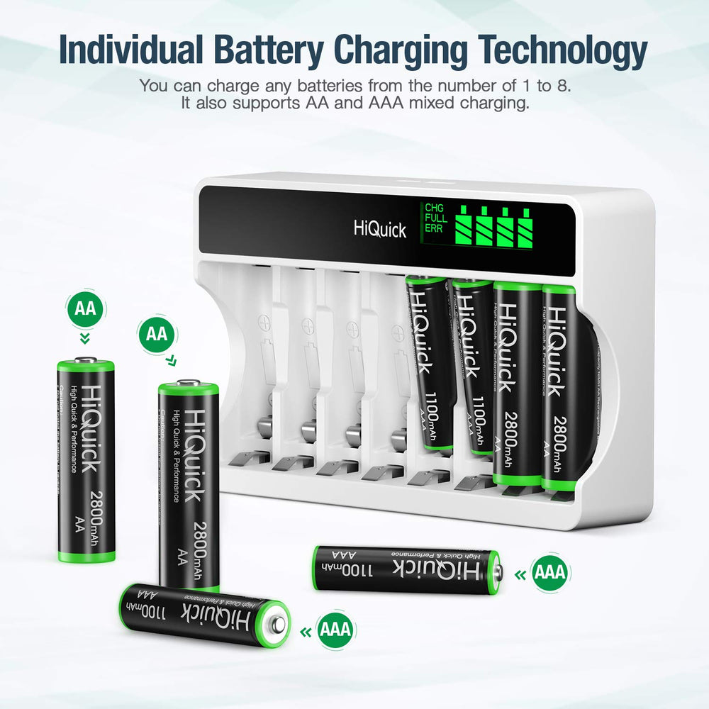 Shop 8 Slots LCD Battery Charger for AA & AAA Rechargeable Batteries