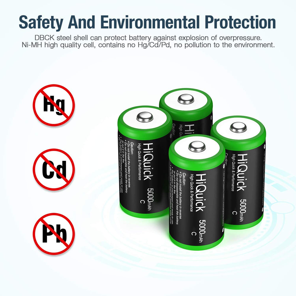 C Size 5000mAh Ni-MH Rechargeable Batteries for sale
