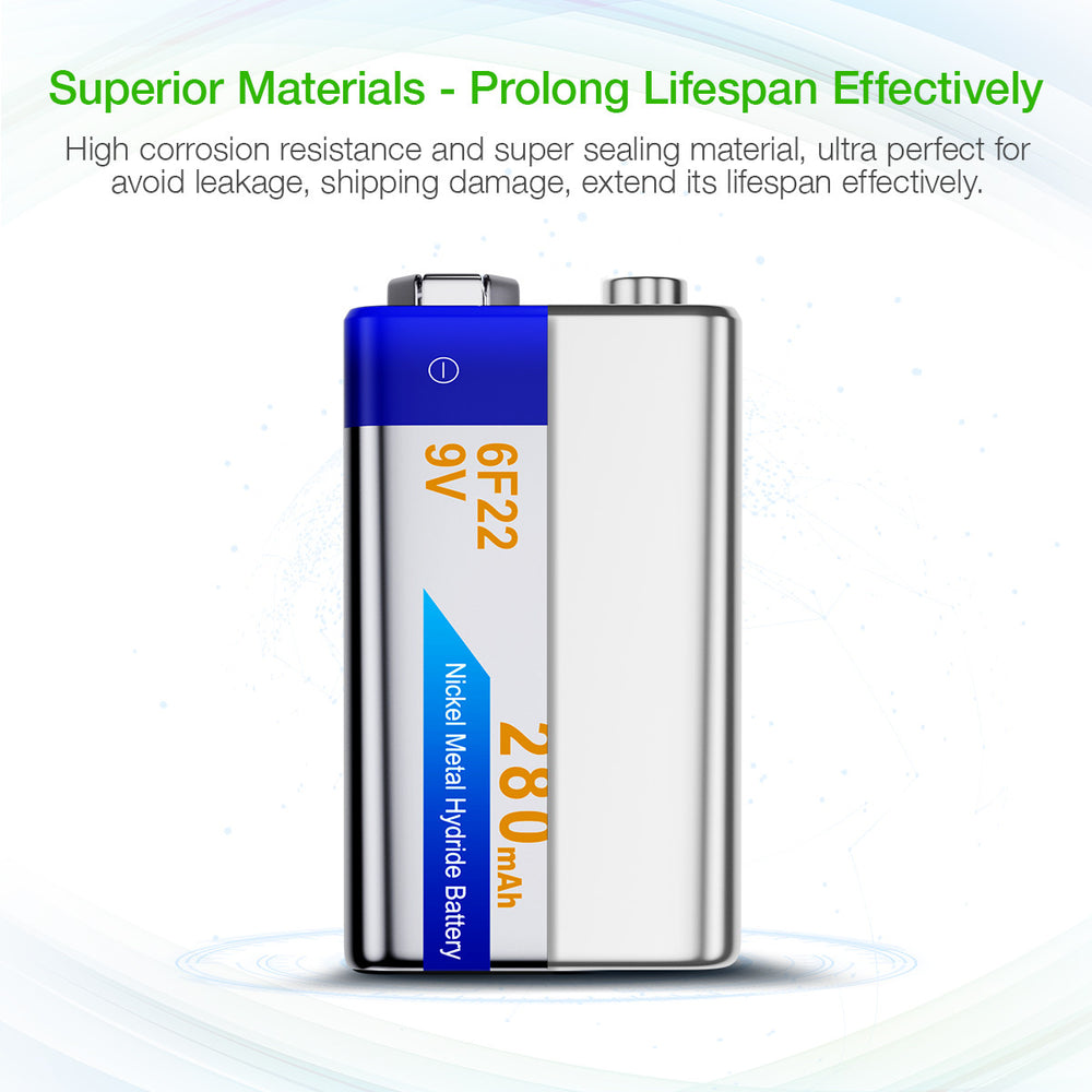 Shop 6F22 9V 280mah Rechargeable Batteries online
